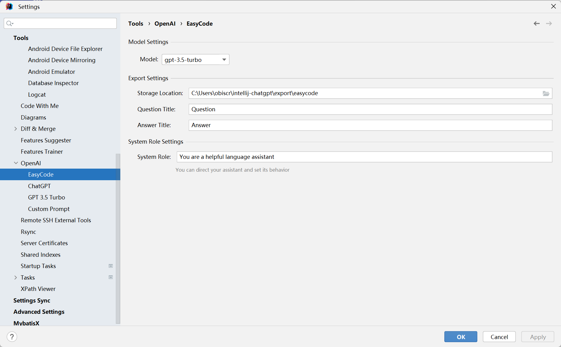 EasyCode Settings - EasyCode Docs